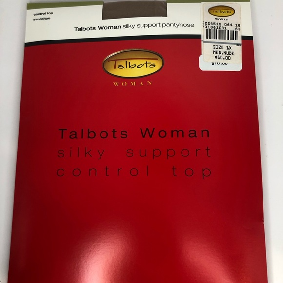 Talbots | Accessories | New Talbots Silky Sheer Control Top Pantyhose Size X Medium Nude Sandal ...